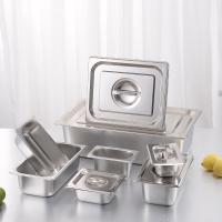 China 304 Stainless Steel GN Food Pan 0.8mm Thick Hotel Catering Container with Lid for sale