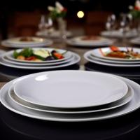 China White Ceramic Plate Porcelain Dinner Set Ceramic White Dishes for sale
