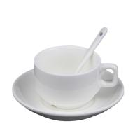 China Custom Polished Porcelain Coffee Cup Set 200ml 160ml 125ml White Saucer Dishwasher Safe for sale