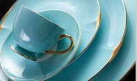 China Blue Bone China Dinnerware Porcelain Dinner Set Hotel Collection Bone China for sale