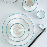 China Food Safe Porcelain Tableware Set Hotel Porcelain White Dinnerware for sale