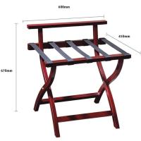 China Hotel Heavy Duty Wooden Luggage Rack 500x400x800mm 150lb Capacity 6 Black Straps for sale
