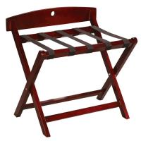 China Hotel Heavy Duty Wooden Luggage Rack 500x400x800mm 150lb Capacity 6 Black Straps for sale
