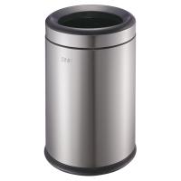 China 6L 8L 12L Stainless Steel Trash Can Double Layer Round Dustbin for Hotel Guest Room for sale