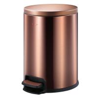 China Champagne Gold Foot Operated Hotel Trash Bin with Lid 430 Stainless Steel 230mm for sale
