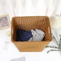 China Large Rattan Laundry Basket 43x33x42cm Hotel Guest Room Storage for Dirty Clothes for sale