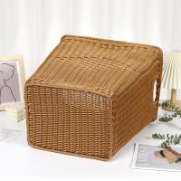 China Large Rattan Laundry Basket 43x33x42cm Hotel Guest Room Storage for Dirty Clothes for sale