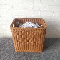 China Large Rattan Laundry Basket 43x33x42cm Hotel Guest Room Storage for Dirty Clothes for sale