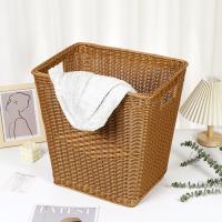 China Large Rattan Laundry Basket 43x33x42cm Hotel Guest Room Storage for Dirty Clothes for sale