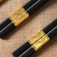 China Gold Plated Plastic Sushi Chopsticks 24cm Non Slip Chinese Chopsticks Set for sale