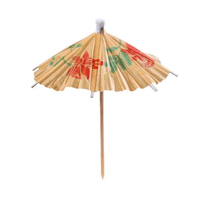 China Disposable Fruit Skewers Bamboo Umbrella 14cm Length Pink Blue Green Yellow for sale