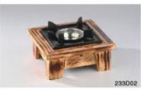 China Portable Alcohol Stove Furnace 14.5cm Iron Wood Frame for Camping Barbecue Cooking for sale