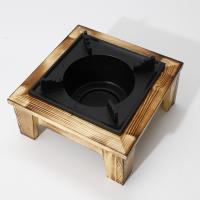 China Portable Alcohol Stove Furnace 14.5cm Iron Wood Frame for Camping Barbecue Cooking for sale