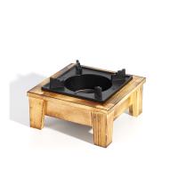 China Portable Alcohol Stove Furnace 14.5cm Iron Wood Frame for Camping Barbecue Cooking for sale