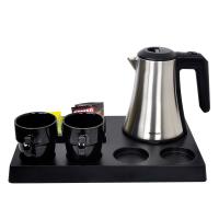 China 0.8L Stainless Steel Electric Kettle with Coffee Wooden Tray Set 220V for sale