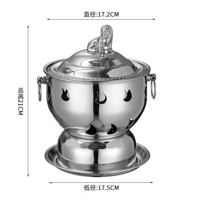 China Stainless Steel Alcohol Stove Hot Pot 17 cm Commercial Self-Service Retro Tableware for sale