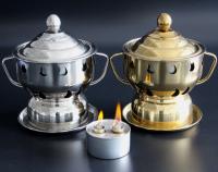 China Stainless Steel Alcohol Stove Hot Pot 17 cm Commercial Self-Service Retro Tableware for sale