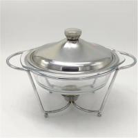 China Round Glass Chafing Dish with Glass Lid and Alcohol Burner for Buffet 2000pcs MOQ for sale