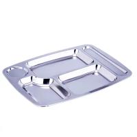 China Canteen 5 Compartment Steel Plates Tableware And Utensils Eco Friendly for sale