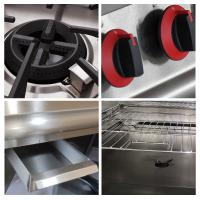China 4 Burner Commercial Gas Range with Griddle and Oven 33KW Stainless Steel for sale