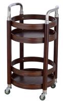 China Titanium 2 Tier Wine Serving Cart Walnut Dining Room Serving Carts for sale