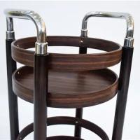 China Titanium 2 Tier Wine Serving Cart Walnut Dining Room Serving Carts for sale