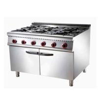 China CE 6 Burner Gas Range Commercial Cooking Equipment 1200mm with Cabinet for sale