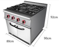 China Commercial Gas Range 4 Burner 30KW 22KW Stainless Steel Cooktop for Restaurant Kitchen for sale