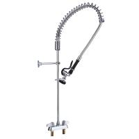China Polished Chrome Pre Rinse Faucet Wall Mounted Commercial Kitchen Sprayer 1 Hole for sale