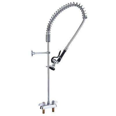 China Polished Chrome Pre Rinse Faucet Wall Mounted Commercial Kitchen Sprayer 1 Hole for sale