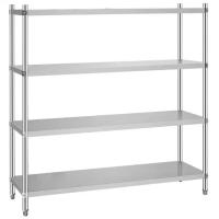 China Commercial Stainless Steel Slatted Shelving 4 Tier 1100x500x1500mm Hotel Kitchen Rack for sale