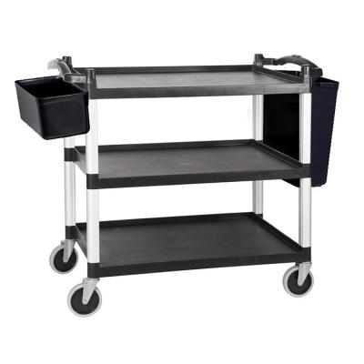 China Three Tier Kitchen Dining Cart Hotel Cleaning Trolley 107x52x96cm 300lbs Capacity for sale