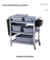 China Three Tier Kitchen Dining Cart Hotel Cleaning Trolley 107x52x96cm 300lbs Capacity for sale