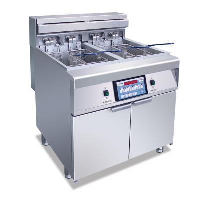 China 36kW 4 Basket 2 Tank Industrial Electric Deep Fryer 28L Stainless Steel for sale