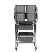 China 3 Tier Stainless Steel Hotel Cleaning Service Trolley 77.6x45.5x92.5cm Heavy Duty for sale