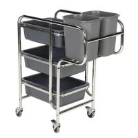 China 3 Tier Stainless Steel Hotel Cleaning Service Trolley 77.6x45.5x92.5cm Heavy Duty for sale