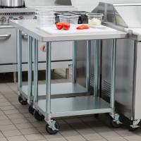 China OEM 3 Layers Stainless Steel Prep Table With Wheels Commercial Work Table for sale