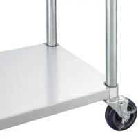 China OEM 3 Layers Stainless Steel Prep Table With Wheels Commercial Work Table for sale