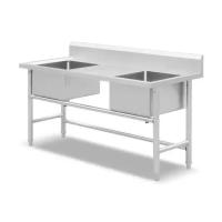 China Kitchen Stainless Steel Table And Sink Food Prep Table With Sink for sale