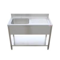 China 304 Stainless Steel Commercial Sink Table with Backsplash 1200x700x850mm CE Certified for sale