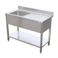 China 304 Stainless Steel Commercial Sink Table with Backsplash 1200x700x850mm CE Certified for sale