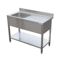 China 304 Stainless Steel Commercial Sink Table with Backsplash 1200x700x850mm CE Certified for sale