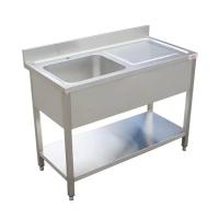 China 304 Stainless Steel Commercial Sink Table with Backsplash 1200x700x850mm CE Certified for sale