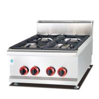China Commercial 4 Burner Gas Hot Plate Stove Stainless Steel 570x630x530mm 92MJ for sale
