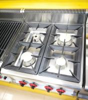 China Commercial 4 Burner Gas Hot Plate Stove Stainless Steel 570x630x530mm 92MJ for sale