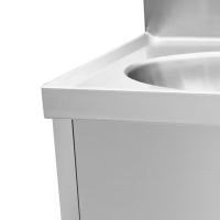 China SS304 Single Hand Wash Sink Commercial Stainless Steel 455x455x275mm Knee Press for sale