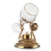 China Gold Stainless Steel Irish Coffee Cup Holder Mug Rack for Barista Tools 4 Cup for sale