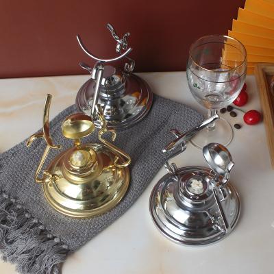 China Gold Stainless Steel Irish Coffee Cup Holder Mug Rack for Barista Tools 4 Cup for sale