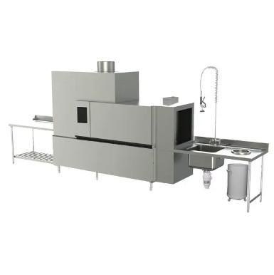 China Freestanding Commercial Dishwasher 150L Tank 47kW High Temp Dishwashing Machine for sale