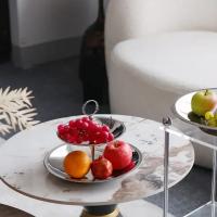 China Stainless Steel 2 Tier Dessert Tray 280x220mm Hotel Lobby Cake Stand for sale